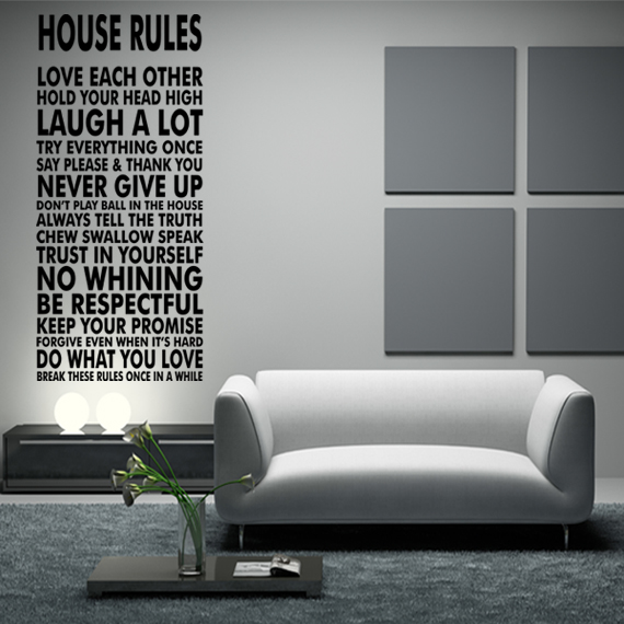 House Rules Vinyl Wall Decal Sticker We Do Art Vinyl Poster Print Sign ...